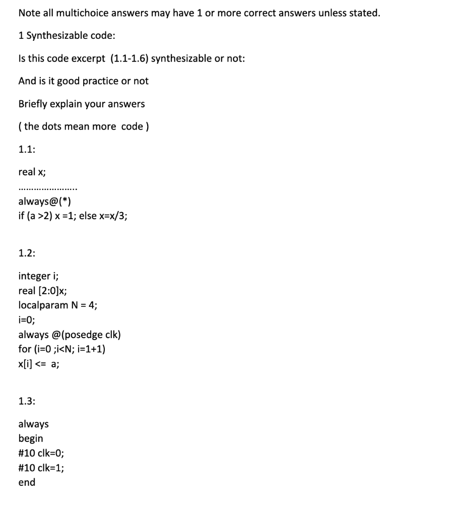 Solved Note all multichoice answers may have 1 or more | Chegg.com