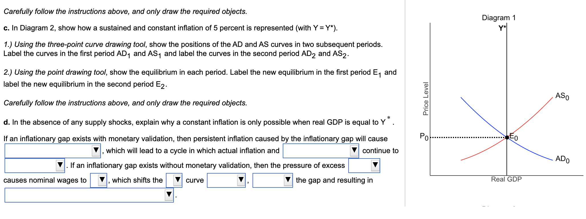 Solved Suppose an economy begins at AD, and ASo in long-run | Chegg.com
