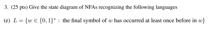 Solved 3. (25 pts) Give the state diagram of NFAs | Chegg.com