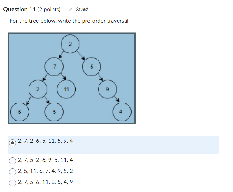 Solved For the tree below, write the pre-order traversal. | Chegg.com