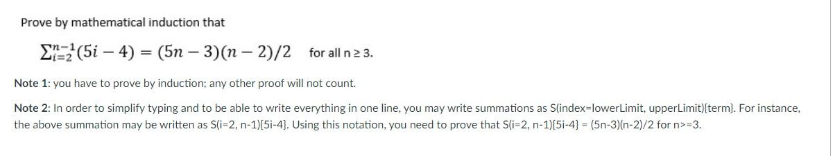 Solved Prove by mathematical induction that 2n=2(5i – 4) = | Chegg.com