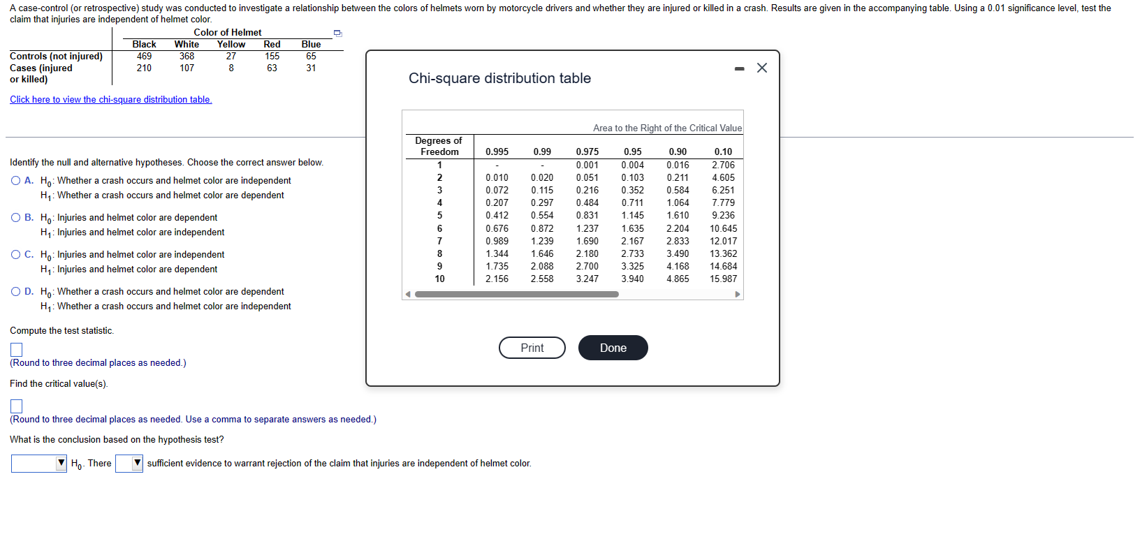 Solved Chi-square distribution table Click here to view the | Chegg.com