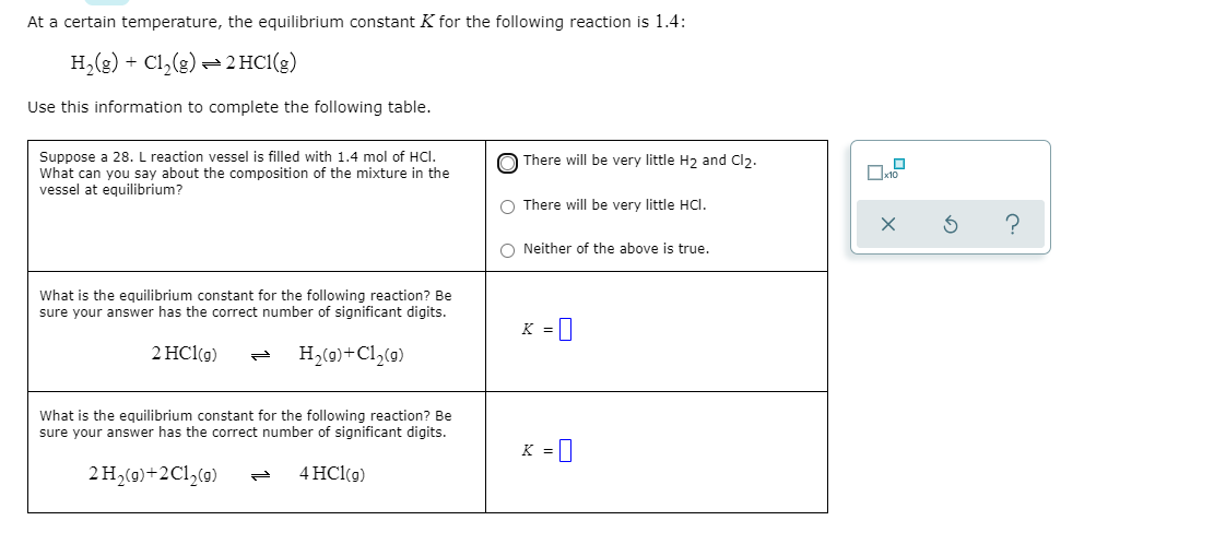 Solved At a certain temperature, the equilibrium constant K | Chegg.com