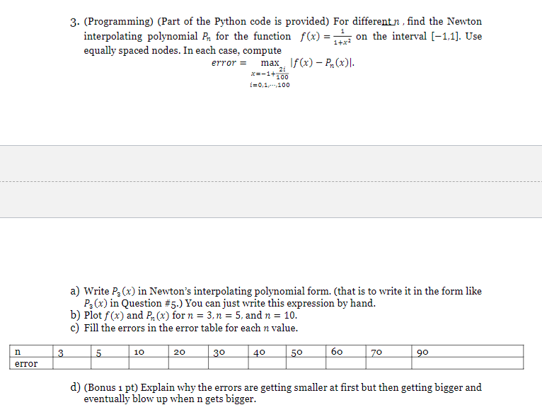 Solved 3 Programming Part Of The Python Code Is 9601