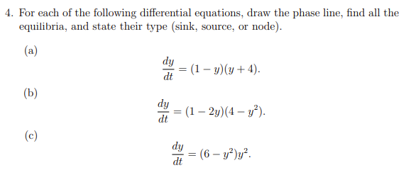Solved 4. For each of the following differential equations, | Chegg.com