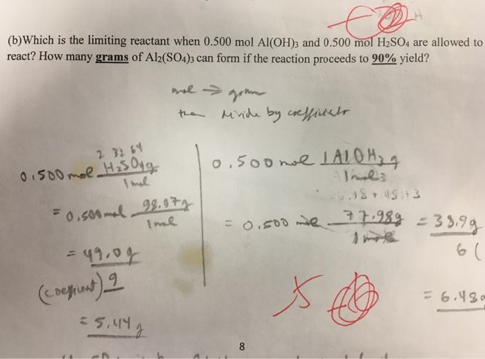 Solved Which is the limiting reactant when 0.500 mol Al | Chegg.com