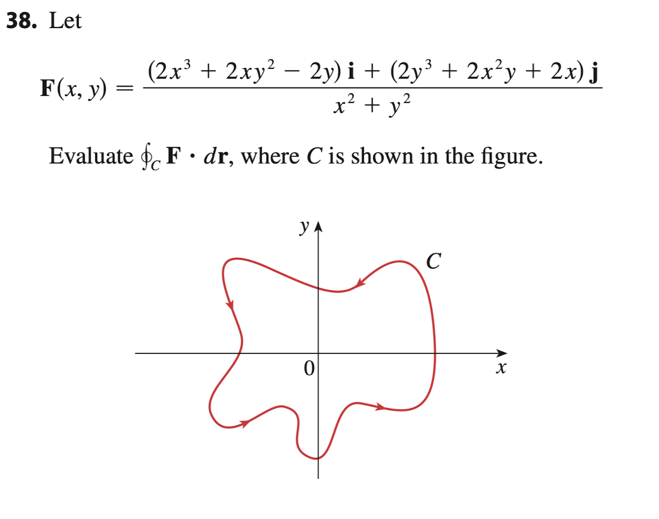 Solved 38. Let F(x,y)=x2+y2(2x3+2xy2−2y)i+(2y3+2x2y+2x)j | Chegg.com