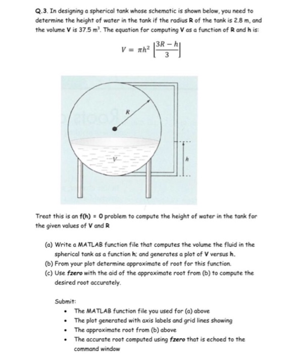 Solved Q.3. In designing a spherical tank whose schematic is | Chegg.com