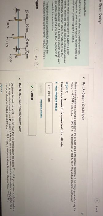 Solved el Beam Design ) 4 of 4 Part A-Design a Circular | Chegg.com