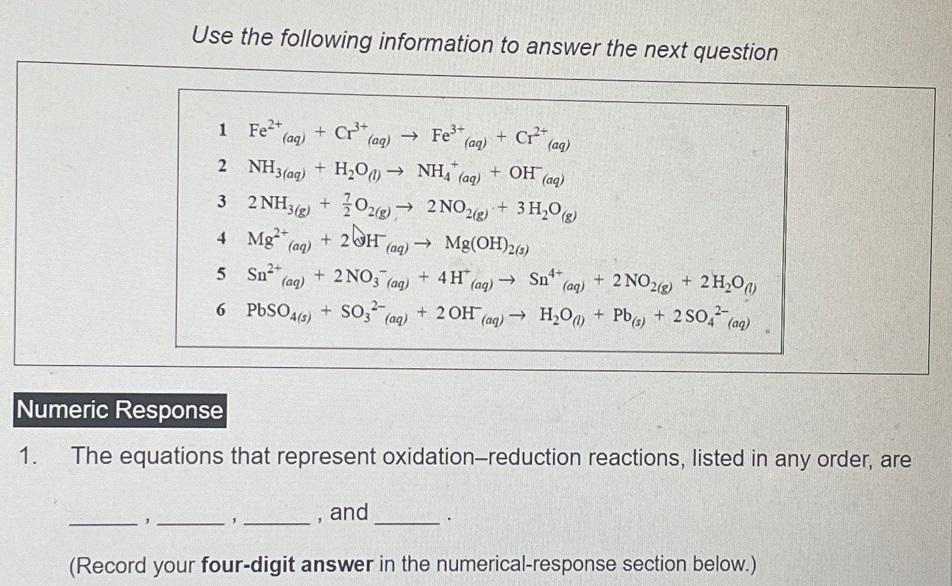 Solved Use the following information to answer the next | Chegg.com
