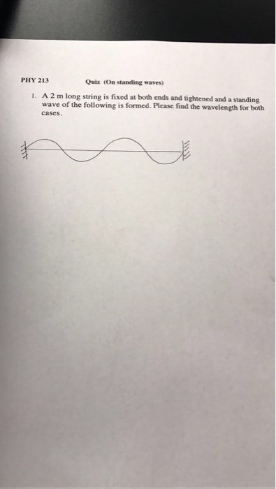 Solved A 2 m long string is fixed at both ends and tightened | Chegg.com