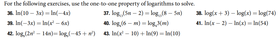 Solved For the following exercises, use the one-to-one | Chegg.com