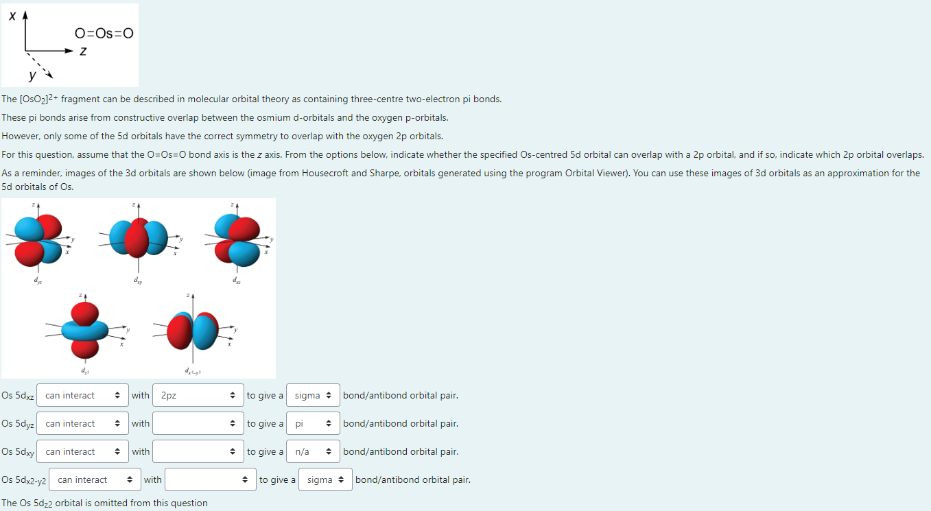 Solved The [OsO2]2+ fragment can be described in molecular | Chegg.com