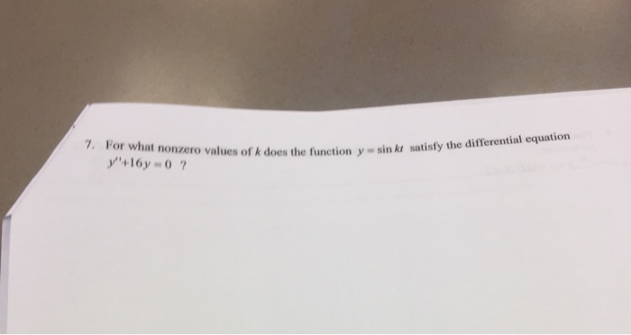 Solved For what nonzero values of k does the function y = | Chegg.com