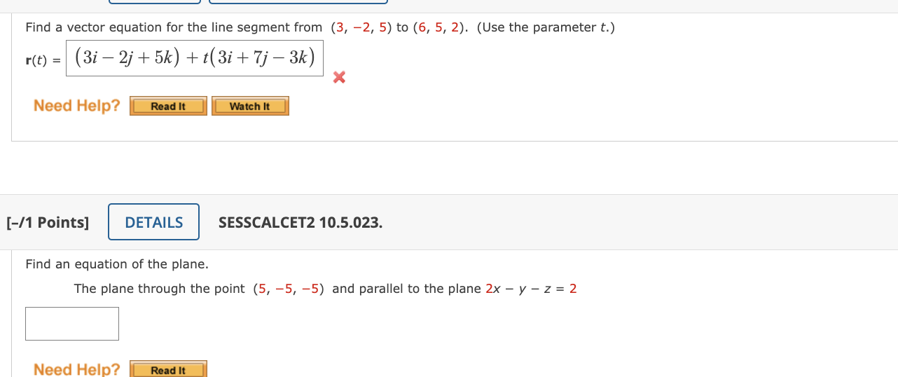 Solved Find A Vector Equation For The Line Segment From 3