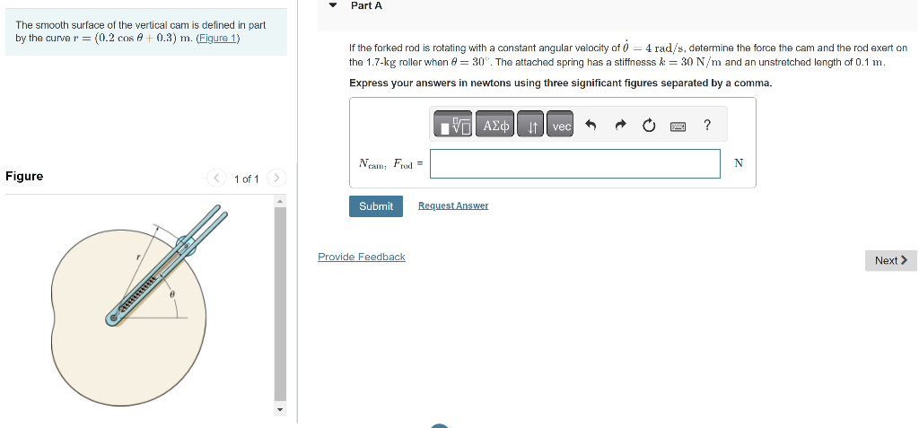 Solved The smooth surface of the vertical cam is defined in | Chegg.com