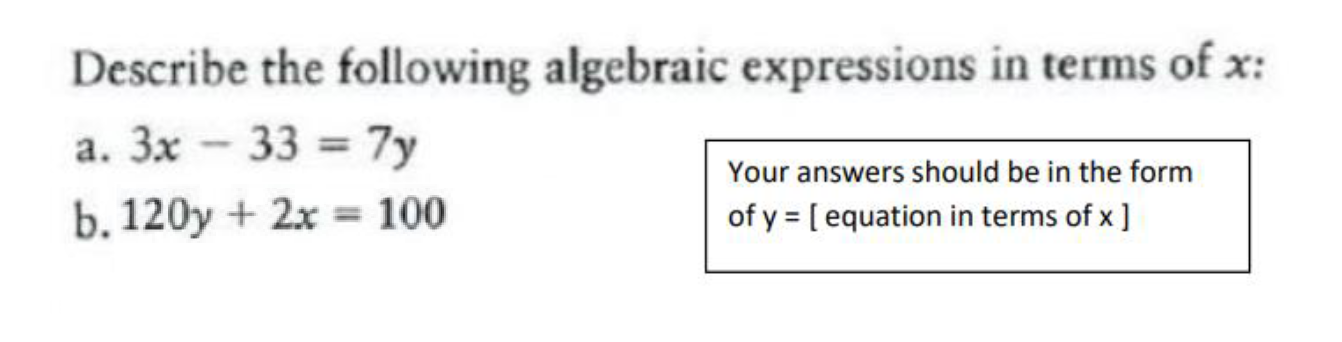Solved Describe the following algebraic expressions in terms | Chegg.com