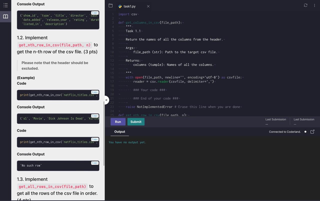 Solved Task 1: Read a csv file (10 pts) In this task, you | Chegg.com