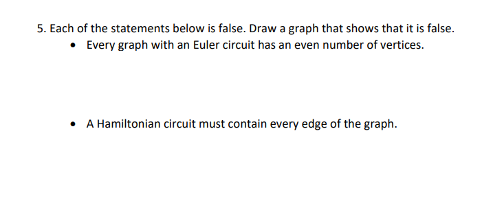 [Solved]: 5. Each of the statements below is false. Draw a