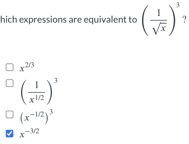 Solved which expressions are equivalent to | Chegg.com