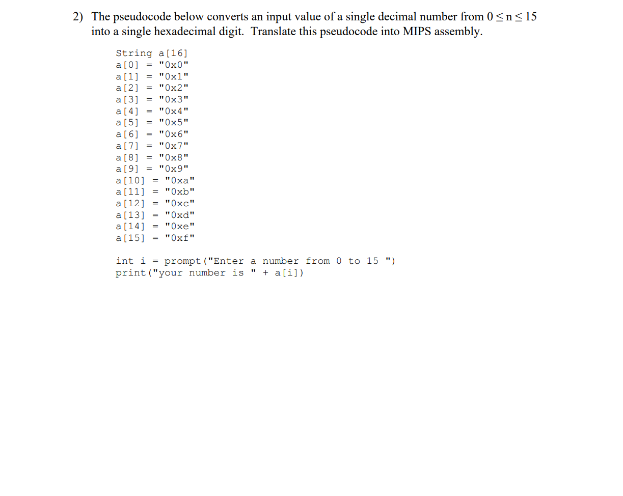 Solved Using MIPS Assembly language Question 2 - .asm file | Chegg.com