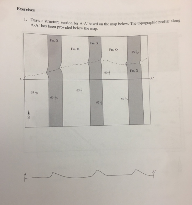 Solved Draw a structure for A-A' ﻿based on the map below | Chegg.com