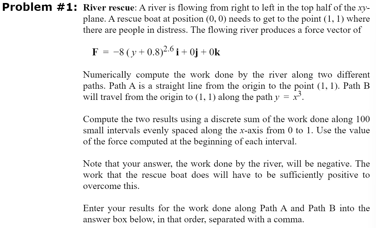 Solved River rescue: A river is flowing from right to left | Chegg.com