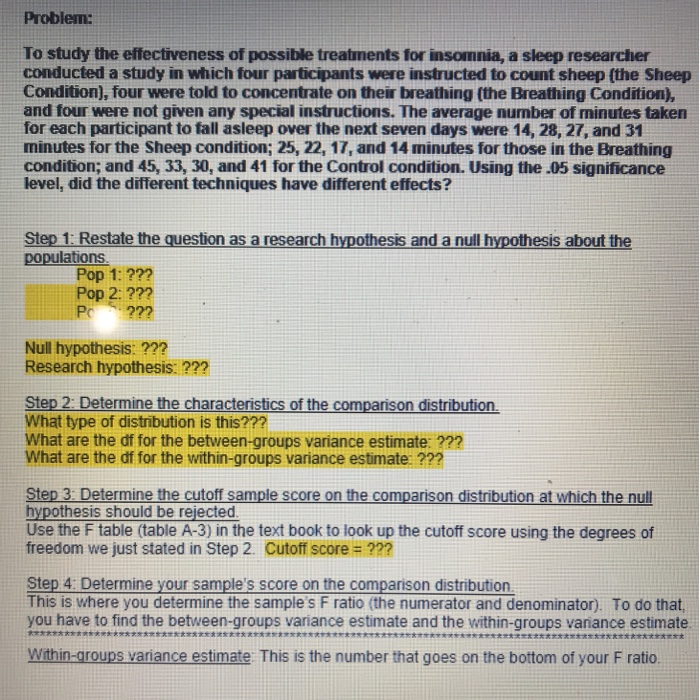 Solved Problem: To study the effectiveness of possible | Chegg.com