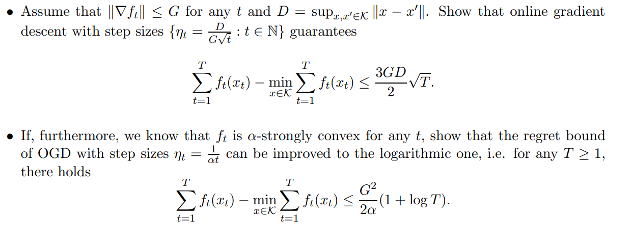 Solved • Assume that || ft|| = G for any t and D = supx,x'EX | Chegg.com
