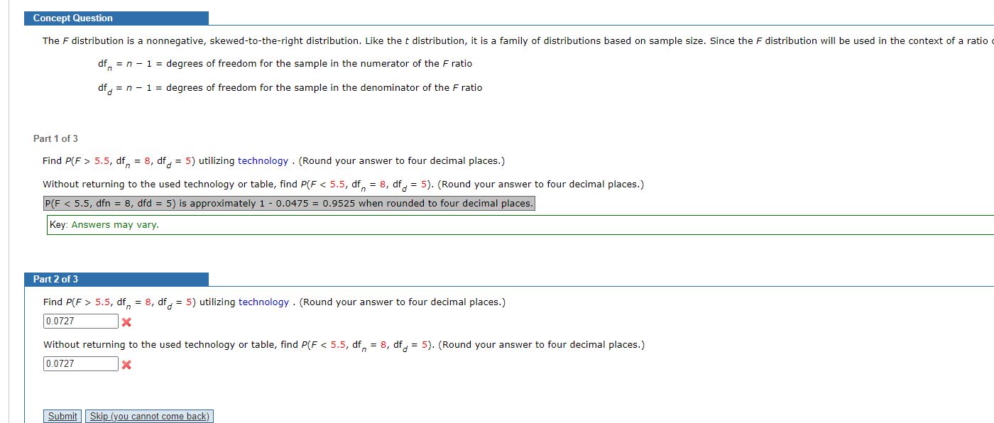 Solved dfn=n−1= degrees of freedom for the sample in the | Chegg.com