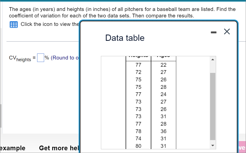 Solved The ages (in years) and heights (in inches) of all | Chegg.com