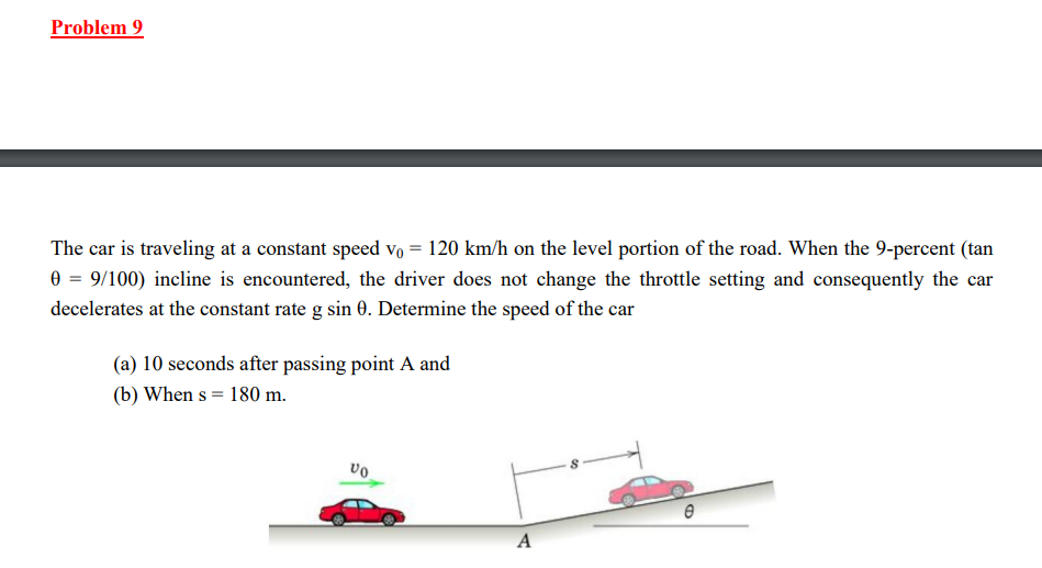 Solved The car is traveling at a constant speed v0=120 km/h | Chegg.com