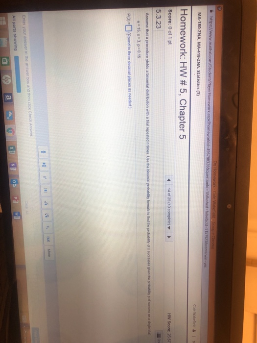 Solved Homework Hw 5 Chapter 5 Hw Score 26 67 0 Of 1 Pt