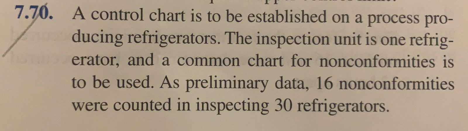 Solved 70. A control chart is to be established on a process | Chegg.com