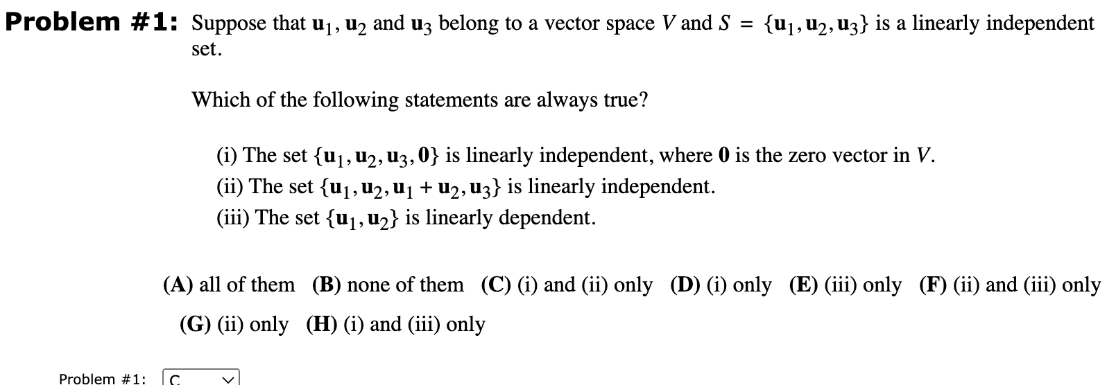 Solved L: Suppose that u1,u2 and u3 belong to a vector space | Chegg.com