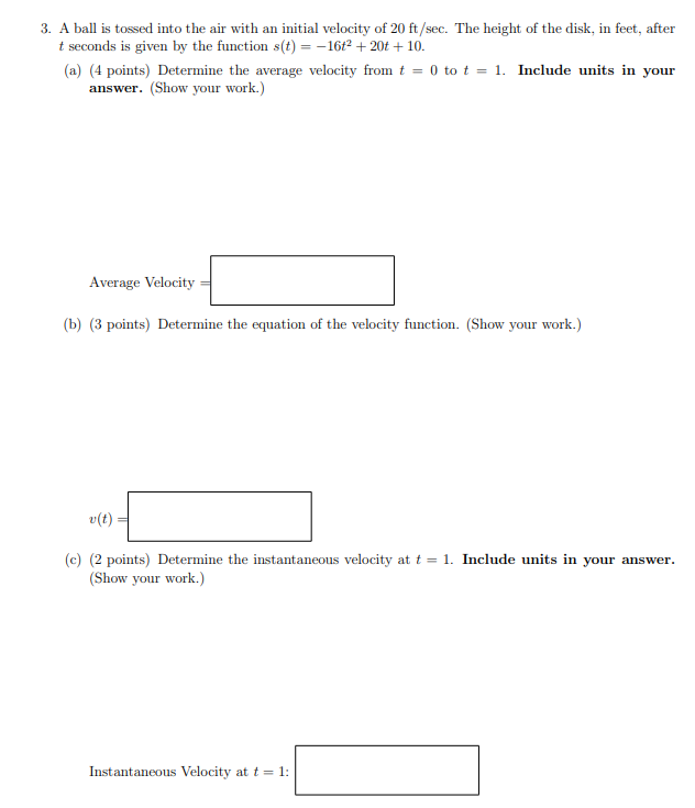 Solved 3. A ball is tossed into the air with an initial | Chegg.com