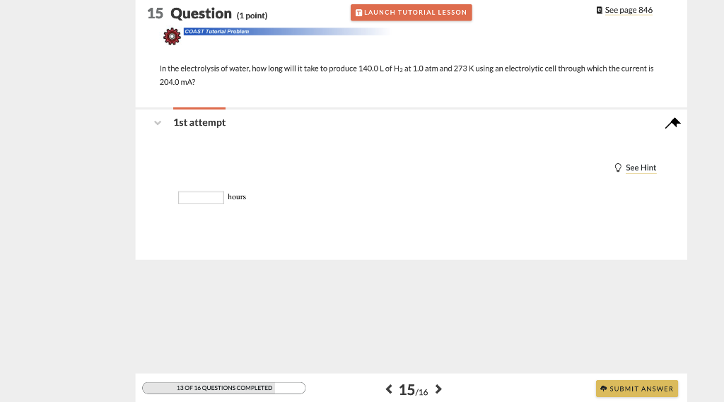 Solved 15 Question (1 point) TLAUNCH TUTORIAL LESSON See | Chegg.com