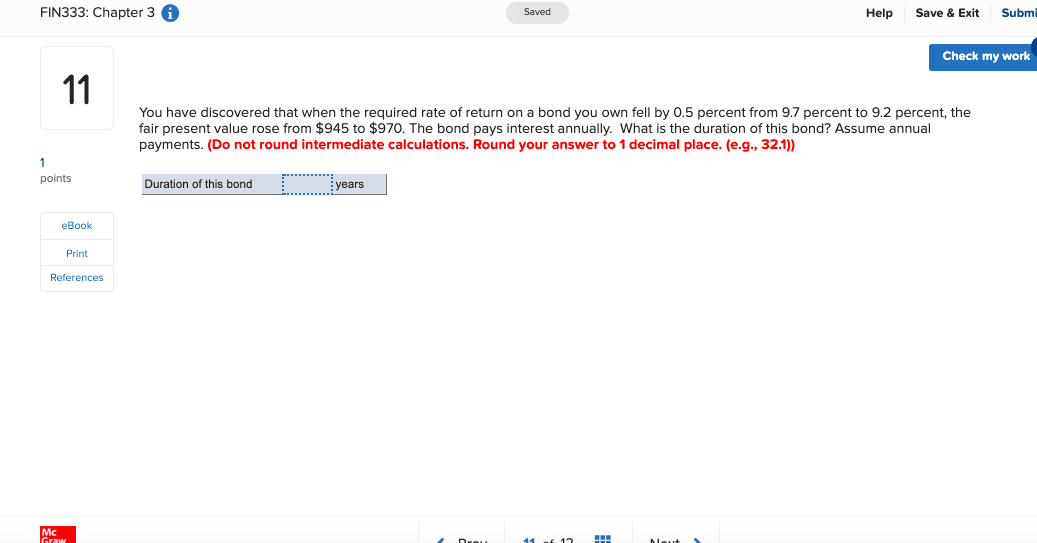 Solved FIN333: Chapter 3 Saved Help Save & Exit Submi Check | Chegg.com