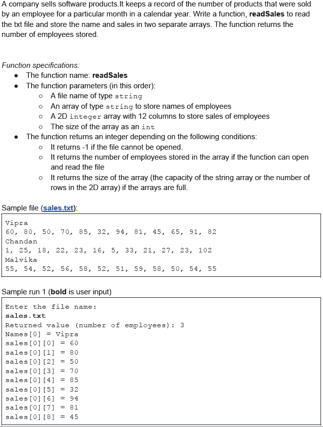 Solved A company sells software products.It keeps a record | Chegg.com