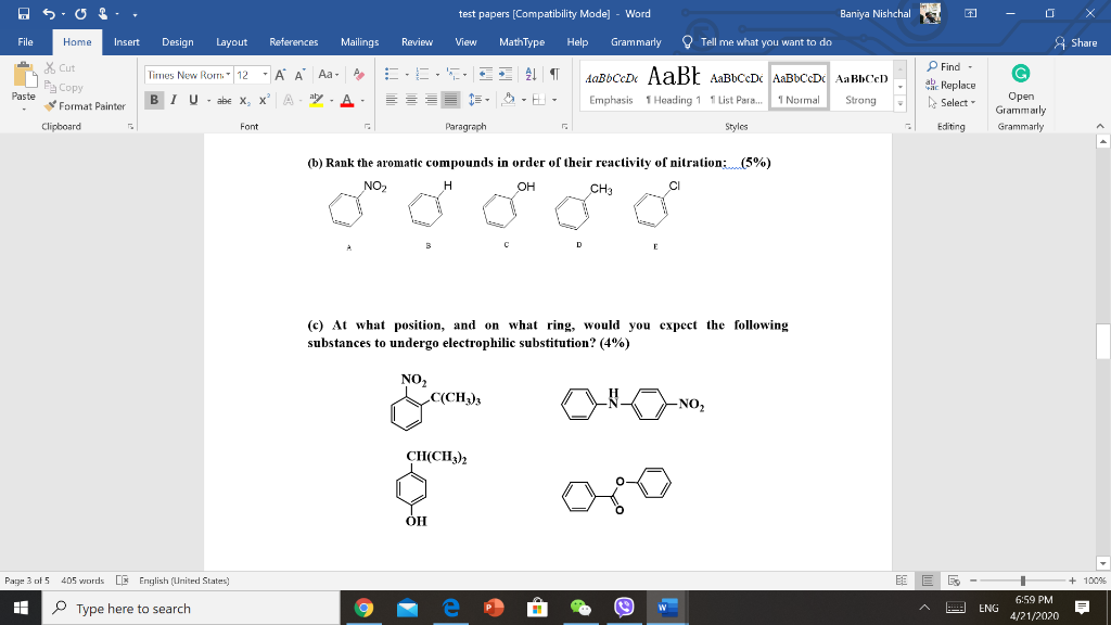 Solved test papers Compatibility Mode] - Word Baniya | Chegg.com