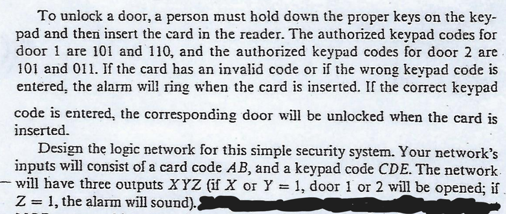 A simple security system for two doors consists of a | Chegg.com