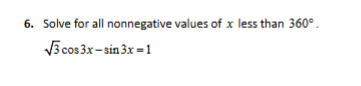 Solved Solve for all nonnegative values of x ﻿less than | Chegg.com