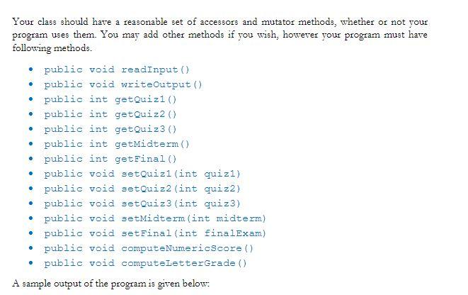Solved Write a grading program for a class with the | Chegg.com