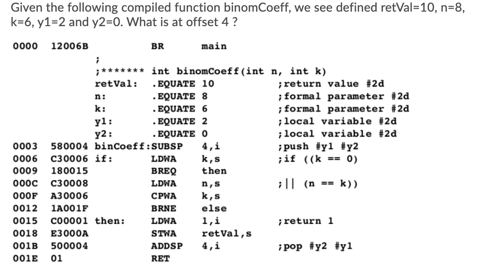 Solved An alignment marker used to split locals from formal | Chegg.com
