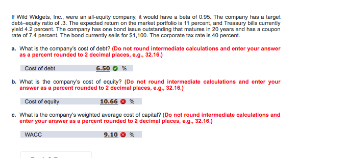 Solved If Wild Widgets, Inc., were an all-equity company, it | Chegg.com