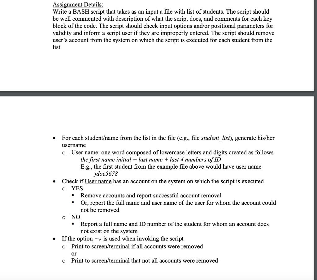 Solved Student name: • Deliverable script: | Chegg.com