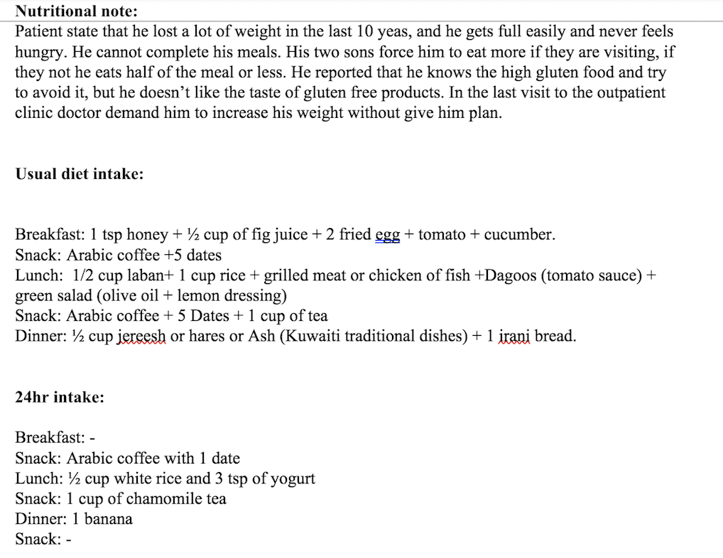 Solved can any one solve the nutritional case study please!! | Chegg.com