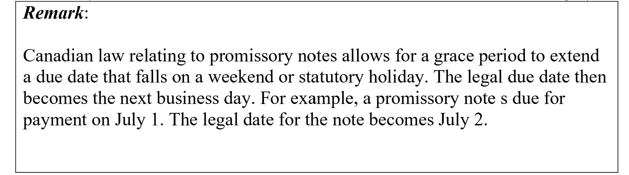 Solved Remark: Canadian law relating to promissory notes | Chegg.com
