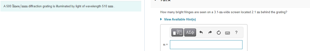 Solved A 500 Lines Mm Diffraction Grating Is Illuminated By