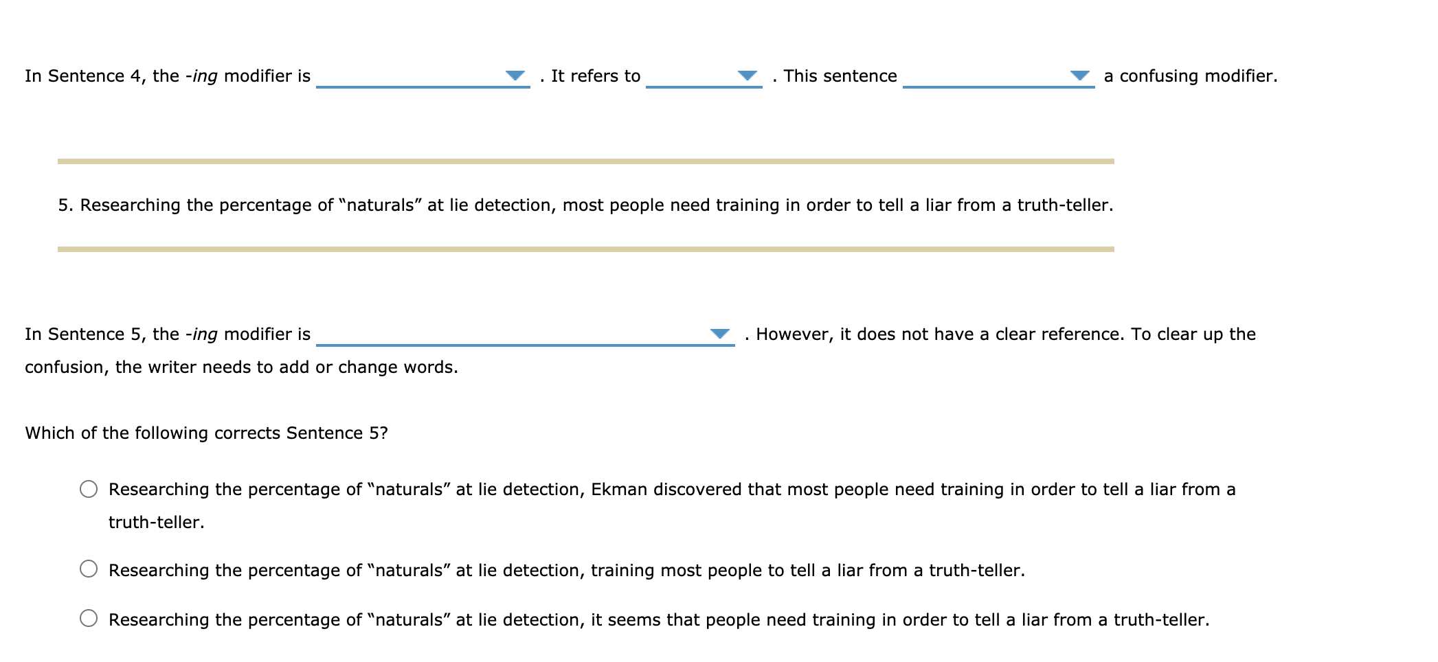 Directions: Read each sentence to determine whether | Chegg.com
